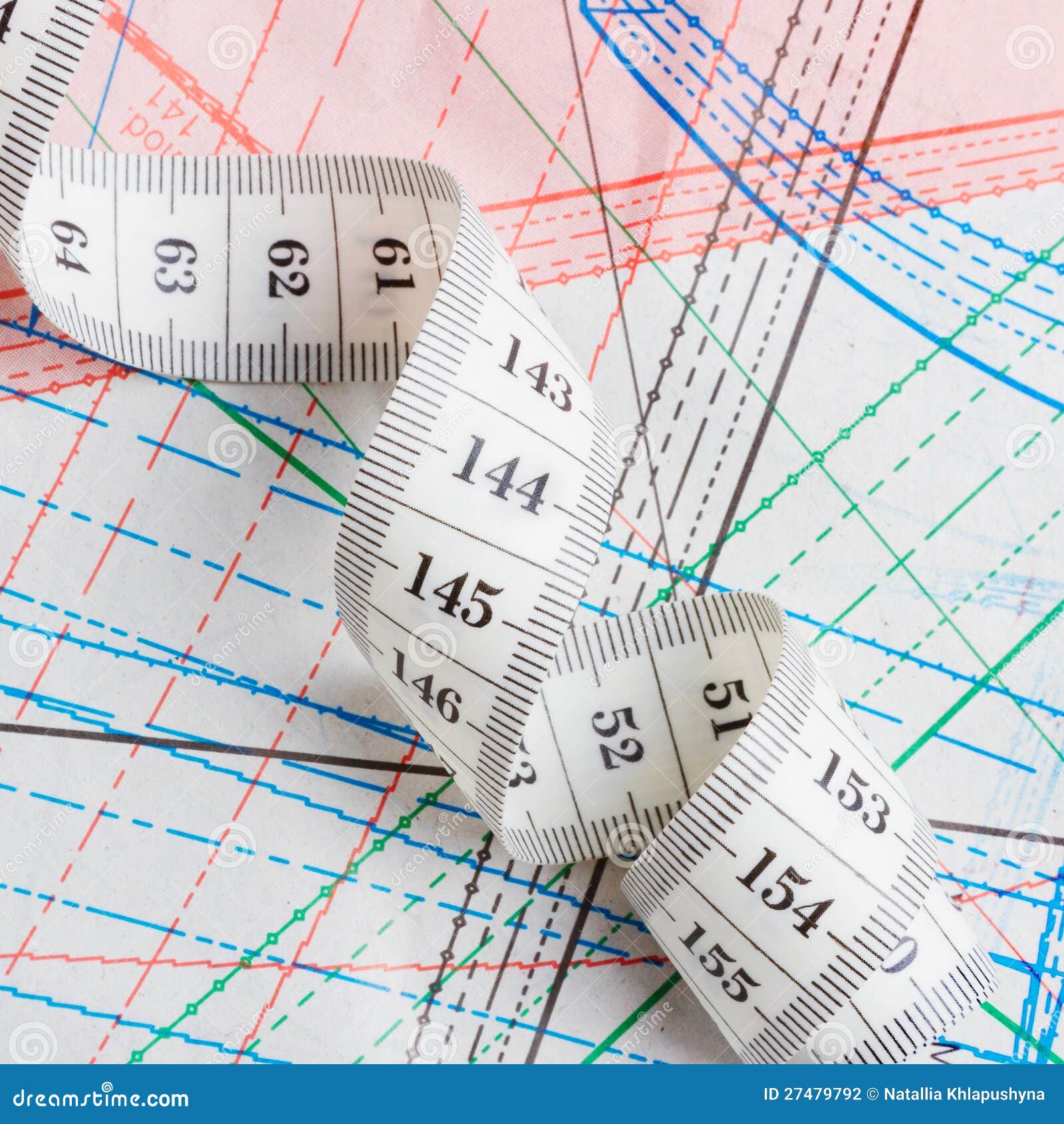 Measuring Tape and Patterns of Clothing Stock Photo - Image of ...