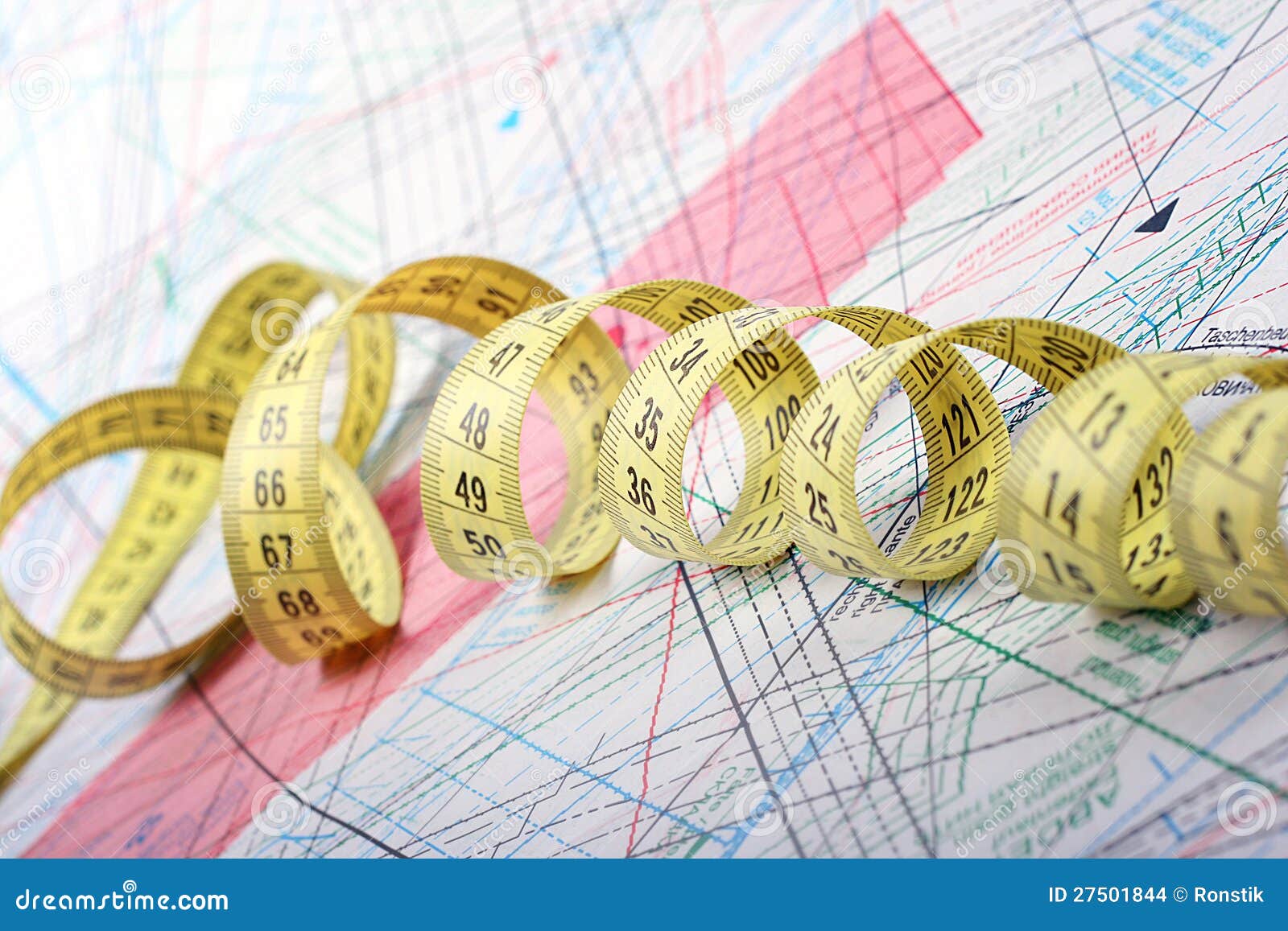 Measuring Tape on Patterns of Clothing Stock Photo - Image of paper ...