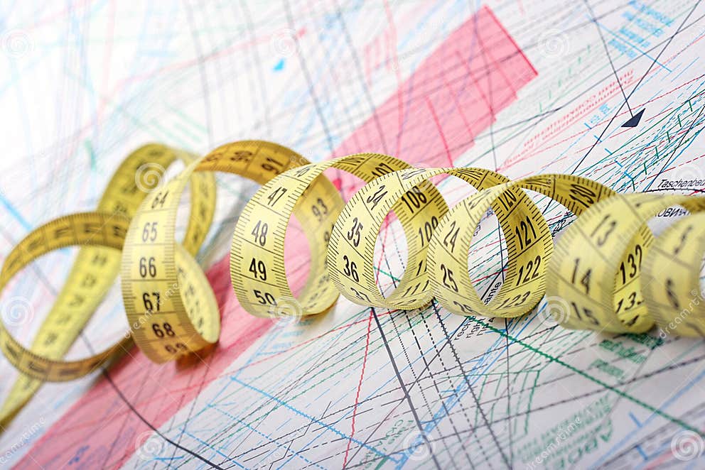 Measuring Tape on Patterns of Clothing Stock Photo - Image of paper ...