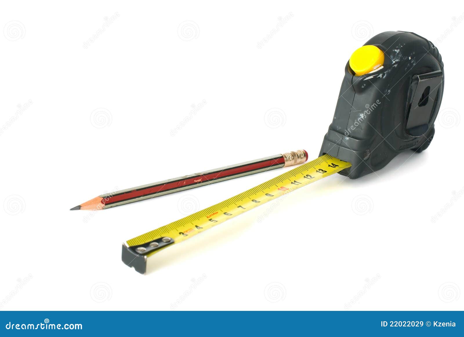 Measuring tape and pencil stock image. Image of distance - 22022029