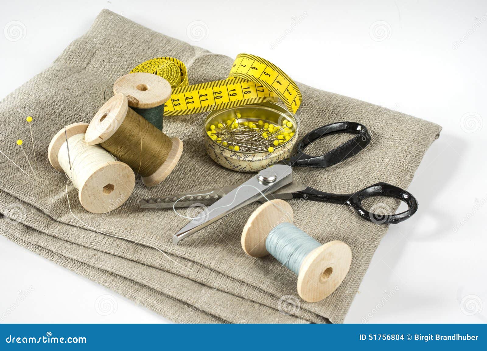 Measuring Tape and Scissors Stock Photo - Image of needle, metall: 51756804