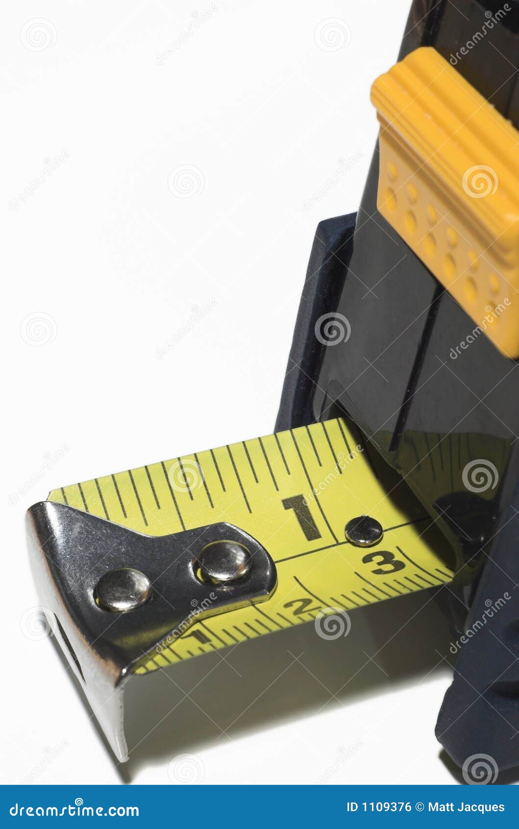 Measuring Tape Shows One Inch Stock Photo - Image of benchmark ...