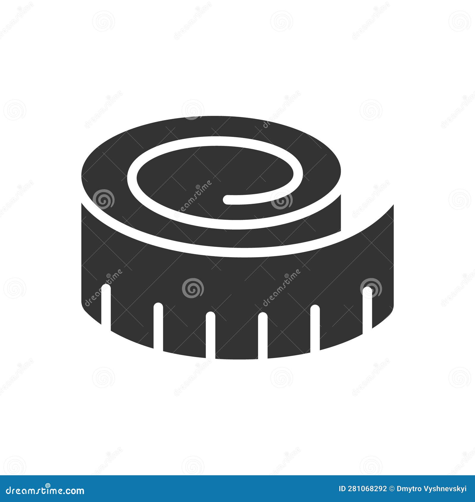 Measuring Tape Silhouette Vector Icon Stock Vector - Illustration of ...