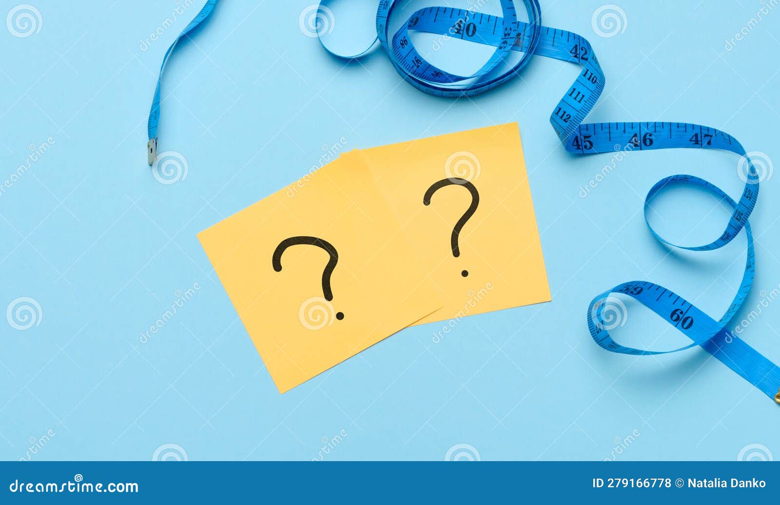 Measuring Tape and Stickers with Question Marks, Weight Loss Concept ...