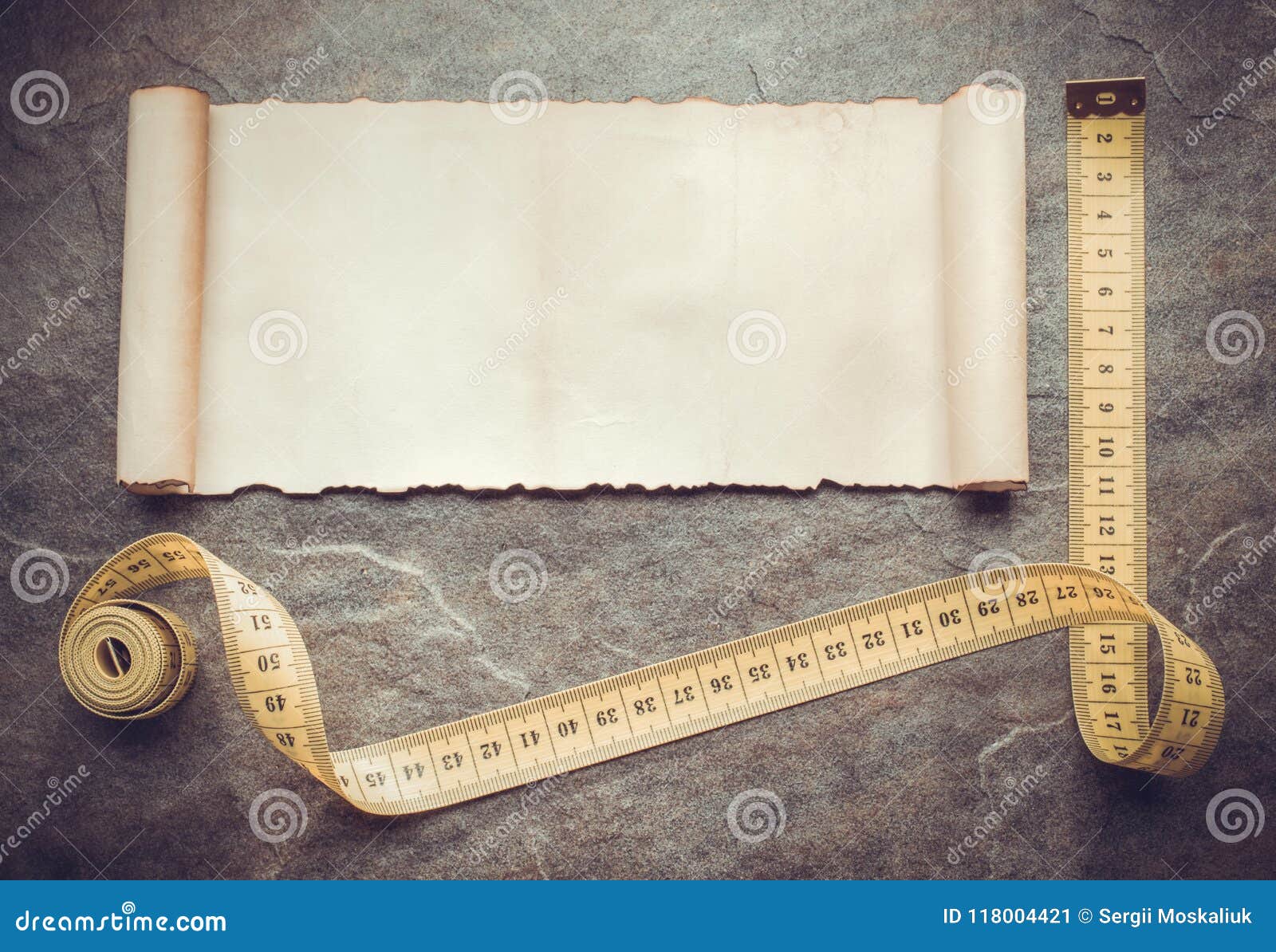 Measuring tape on table stock image. Image of atelier - 118004421