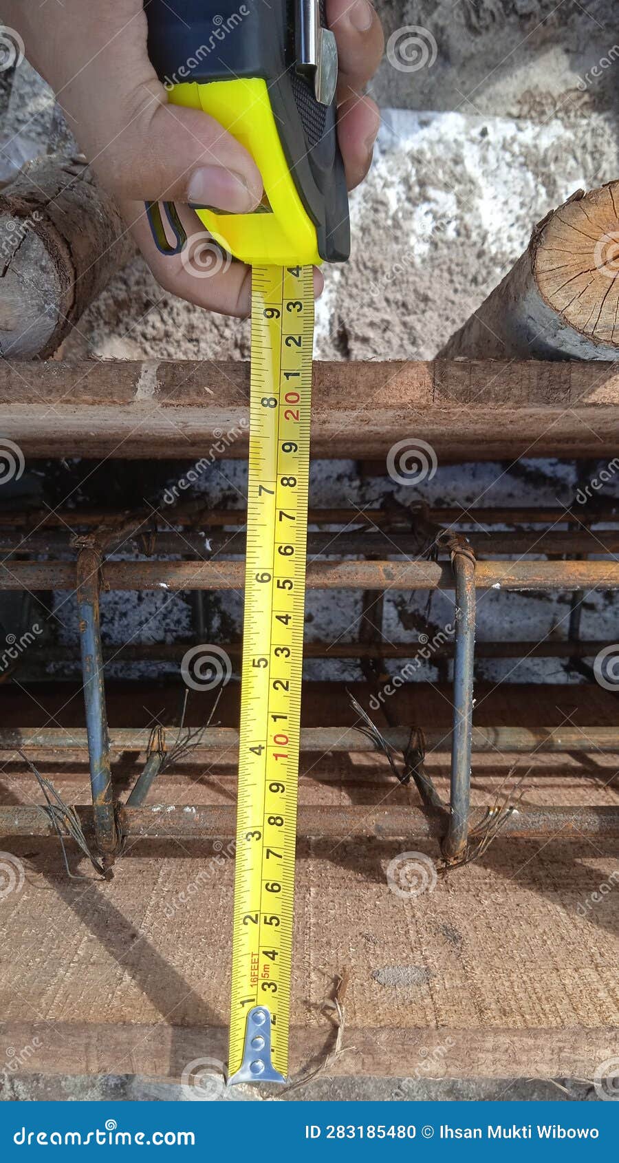 Measuring Tape on a Construction Site Stock Photo - Image of building ...