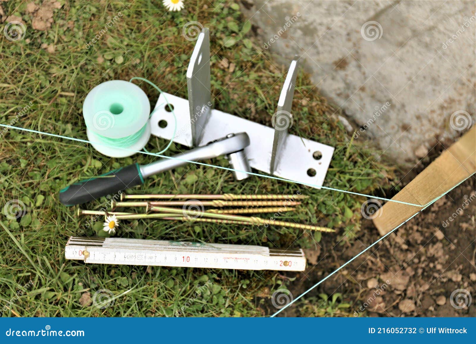 Measuring tape and tools stock photo. Image of isolated - 216052732