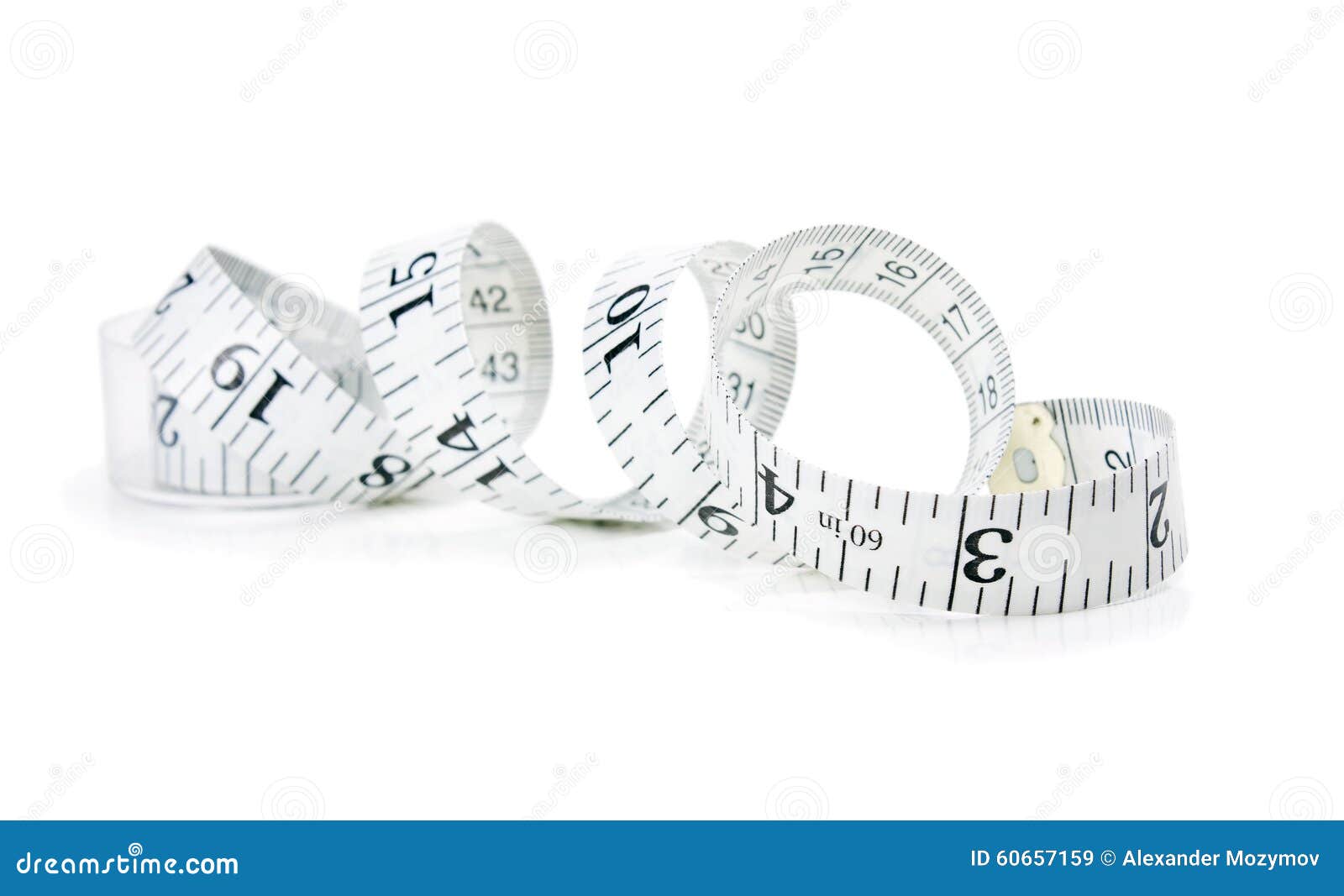 Measuring Tape on White Background Stock Image - Image of seamstress ...