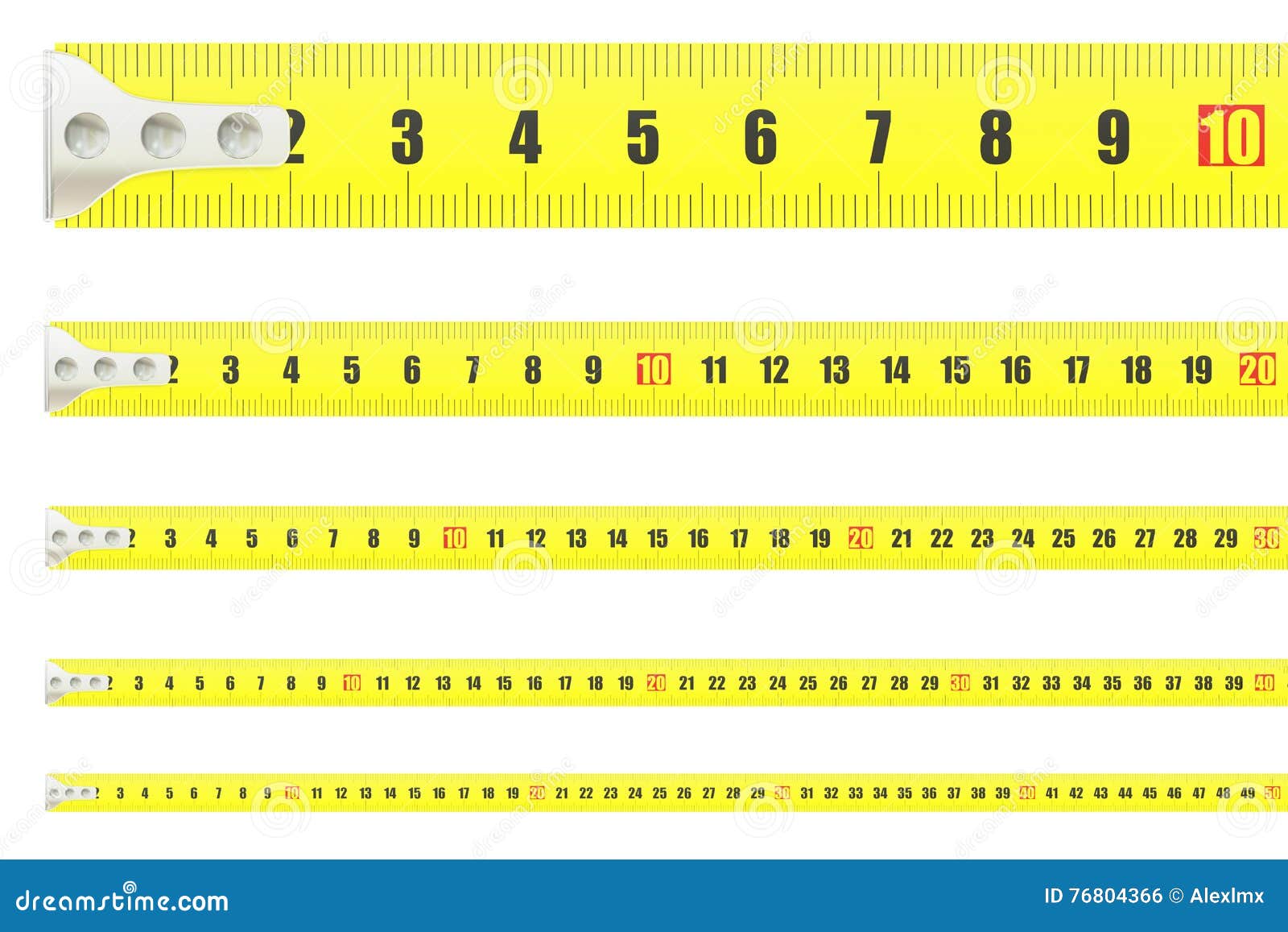 Measuring Tapes, 3D Rendering Stock Illustration - Illustration of ...