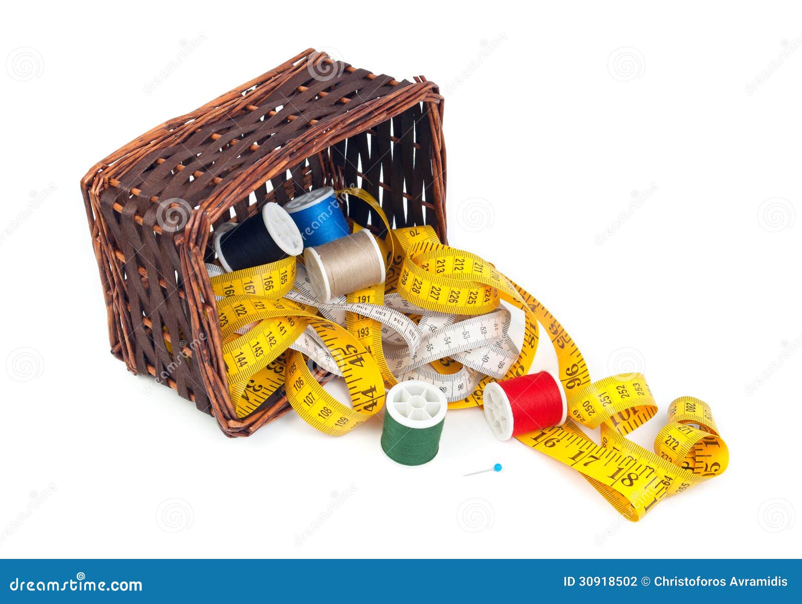 Measuring Tapes and Spools of Thread Stock Photo - Image of body ...