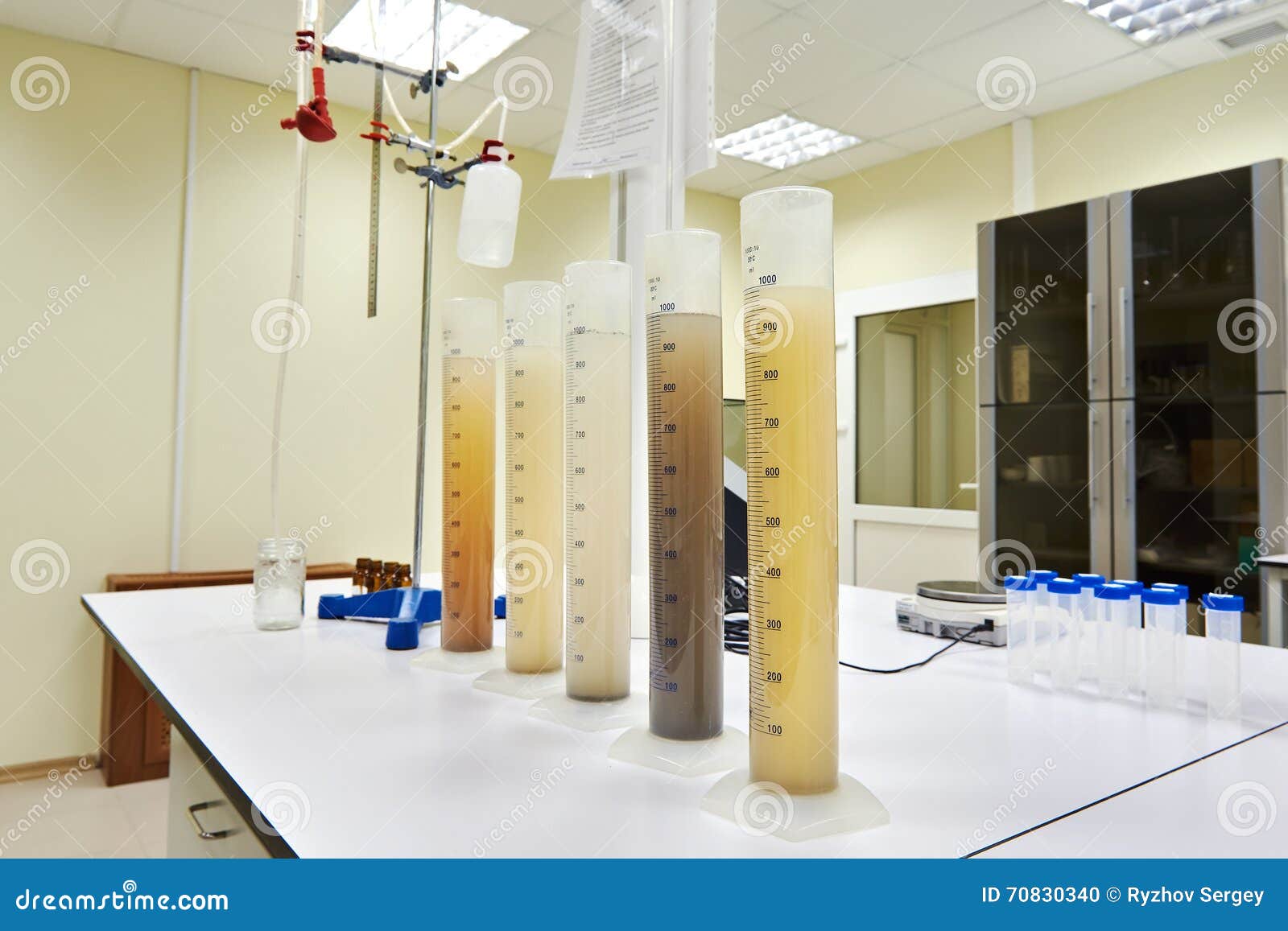 Measuring Test Tubes with Different Liquid in Laboratory Stock Photo ...