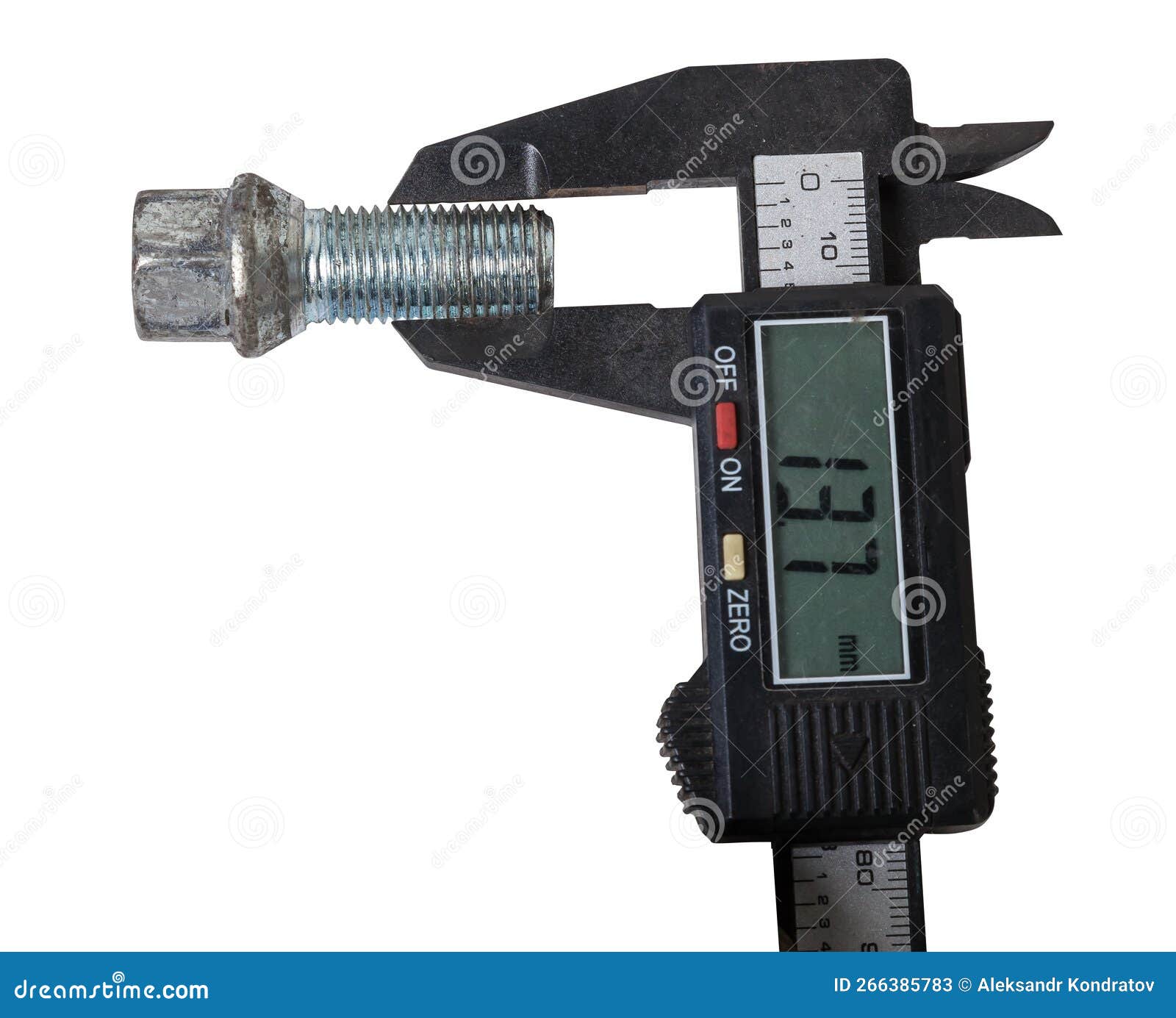 Measuring the Thread on a Bolt with an Electronic Caliper. Tools and ...