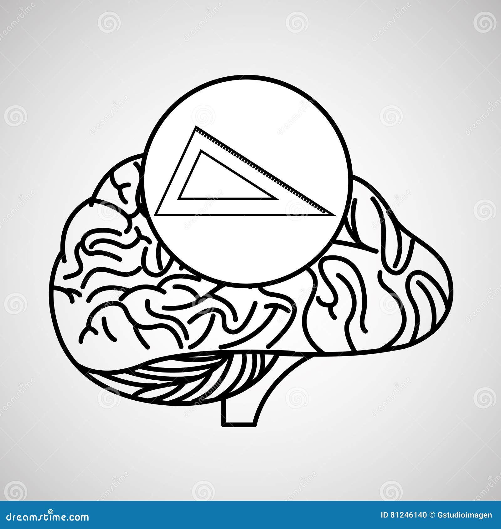 Measuring Tool Brain School Knowledge Stock Vector - Illustration of ...