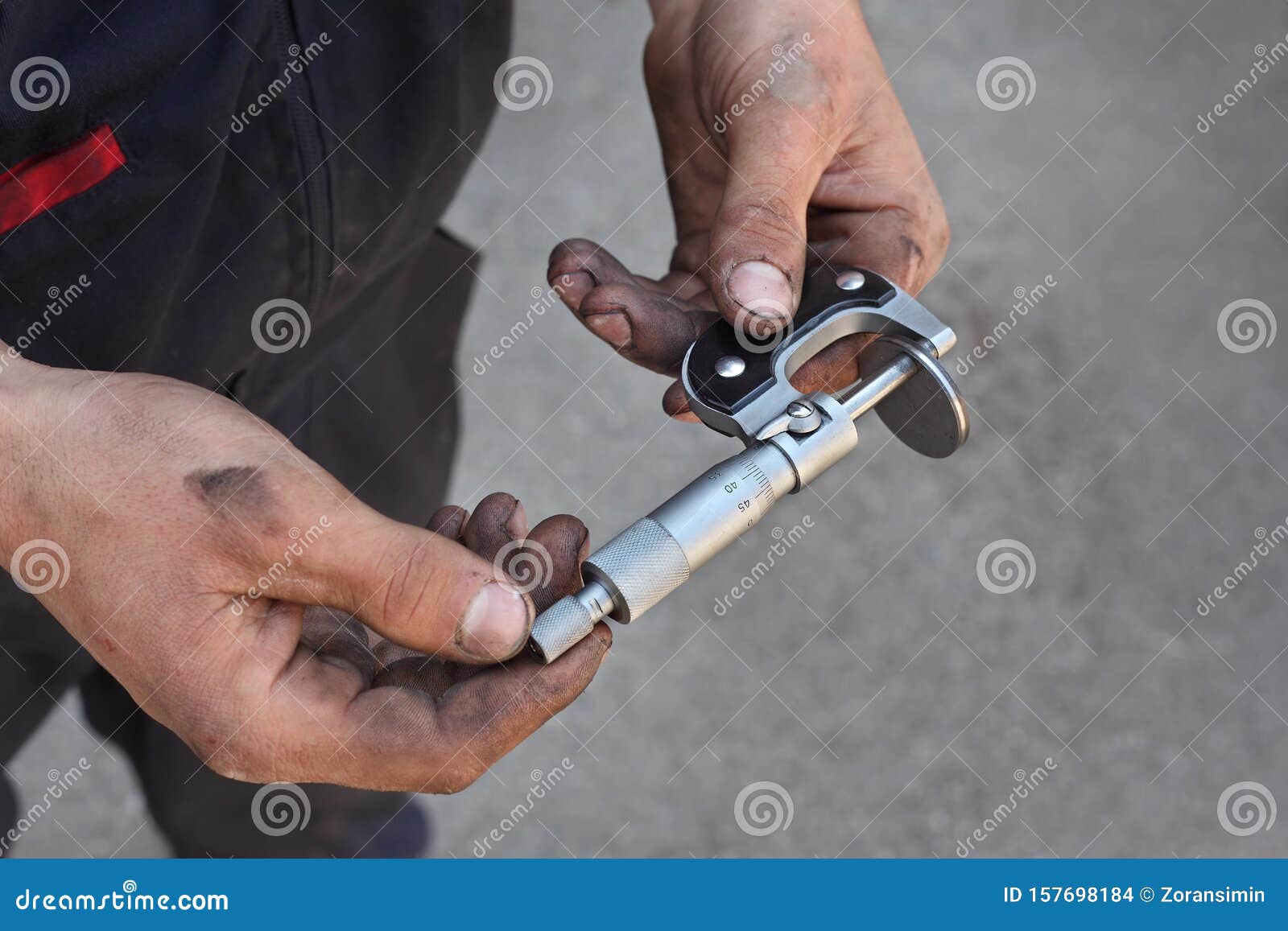 Measuring Tool in Mechanic Hands Stock Photo - Image of detail, finger ...