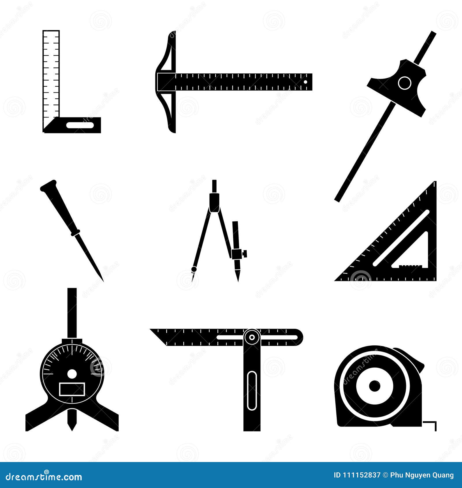 Measuring Tool Silhouette Pack. Vector Illustration Stock Vector ...