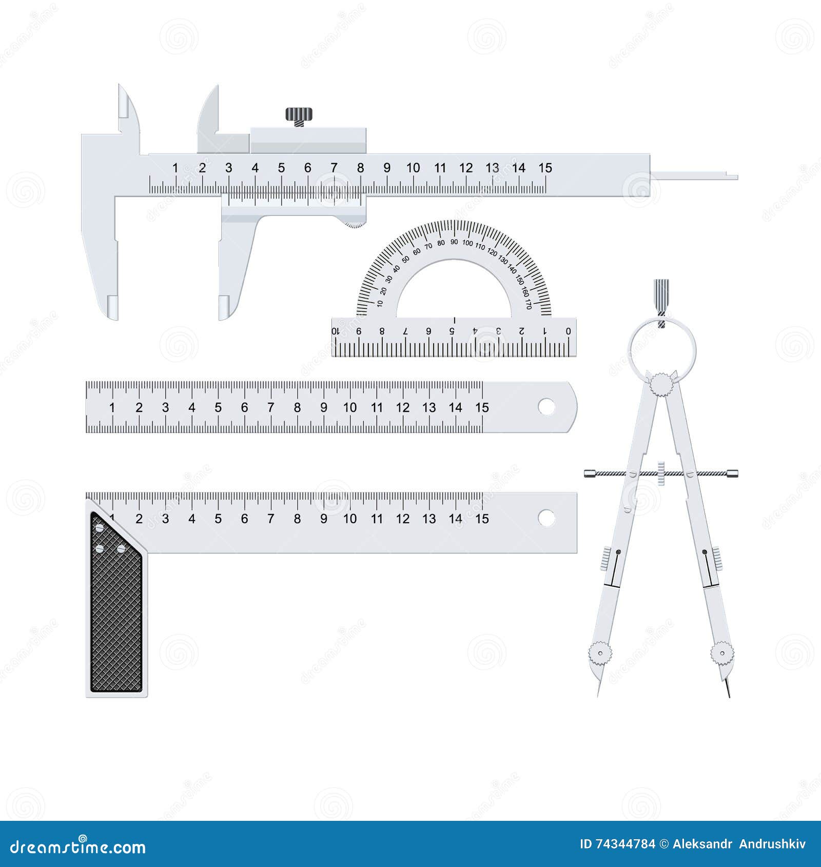 Measuring tool. stock vector. Illustration of black, geometry - 74344784