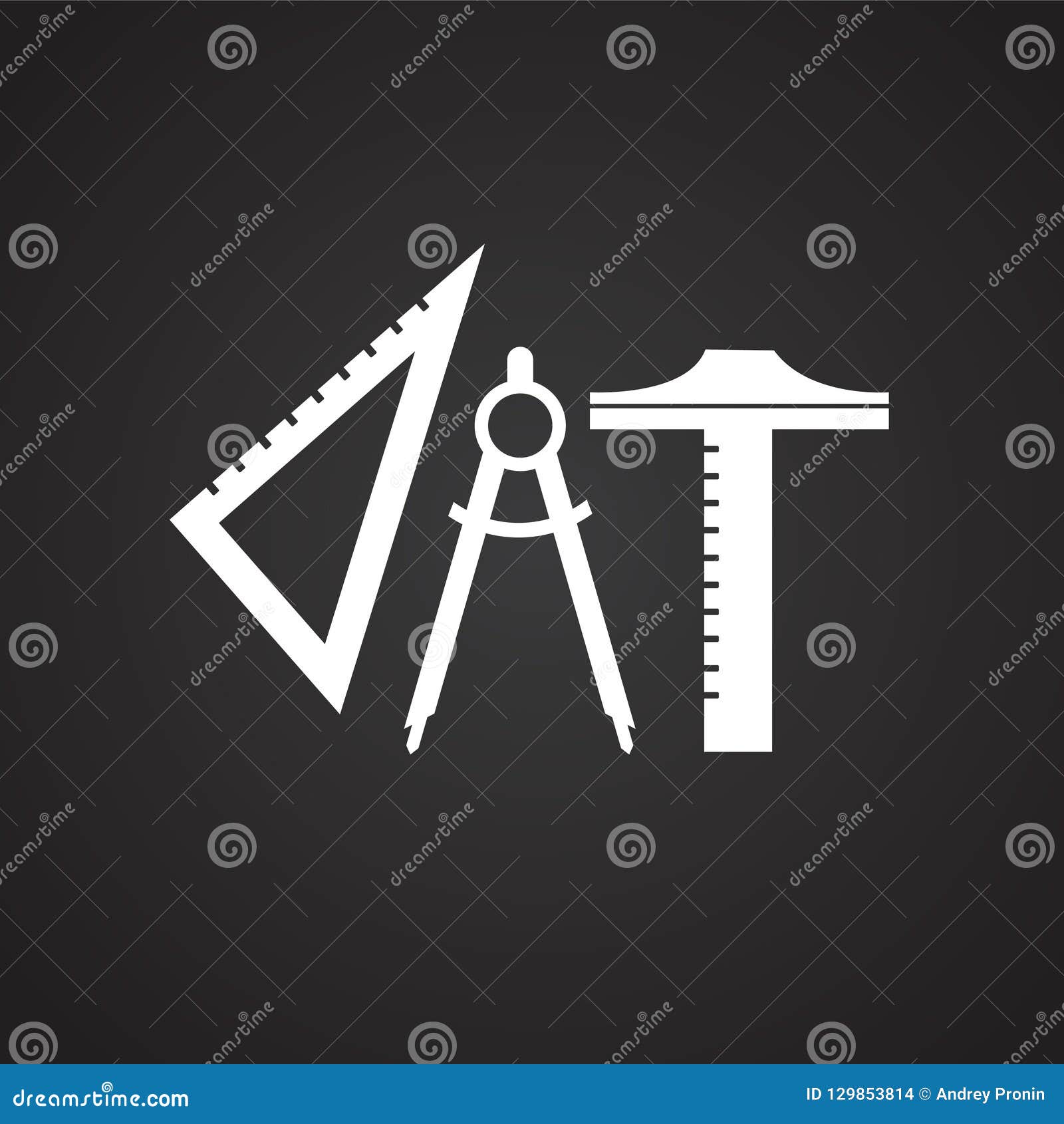 Measuring Tools on Black Background Stock Vector - Illustration of ...