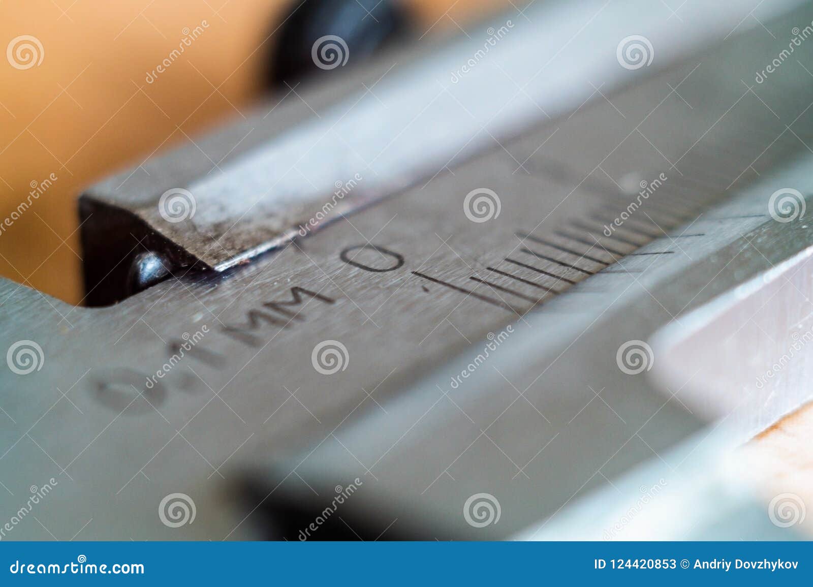 Measuring Tools. Caliper Close-up. Scale of Division on a Tool. Stock ...