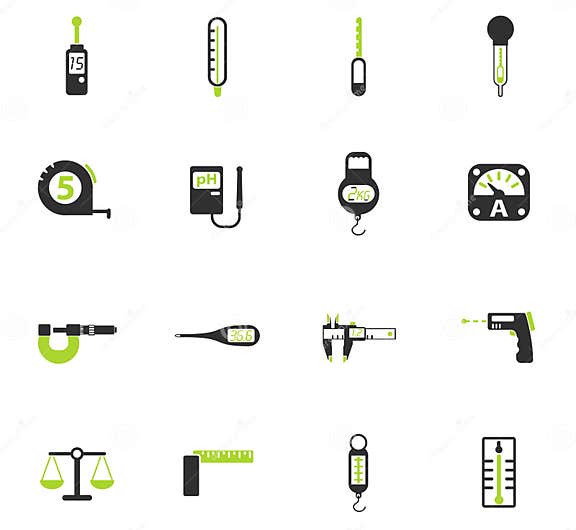 Measuring tools icon set stock vector. Illustration of micrometer ...