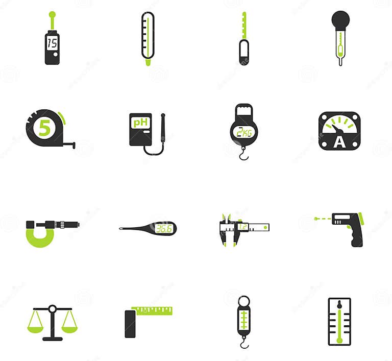 Measuring tools icon set stock vector. Illustration of micrometer ...