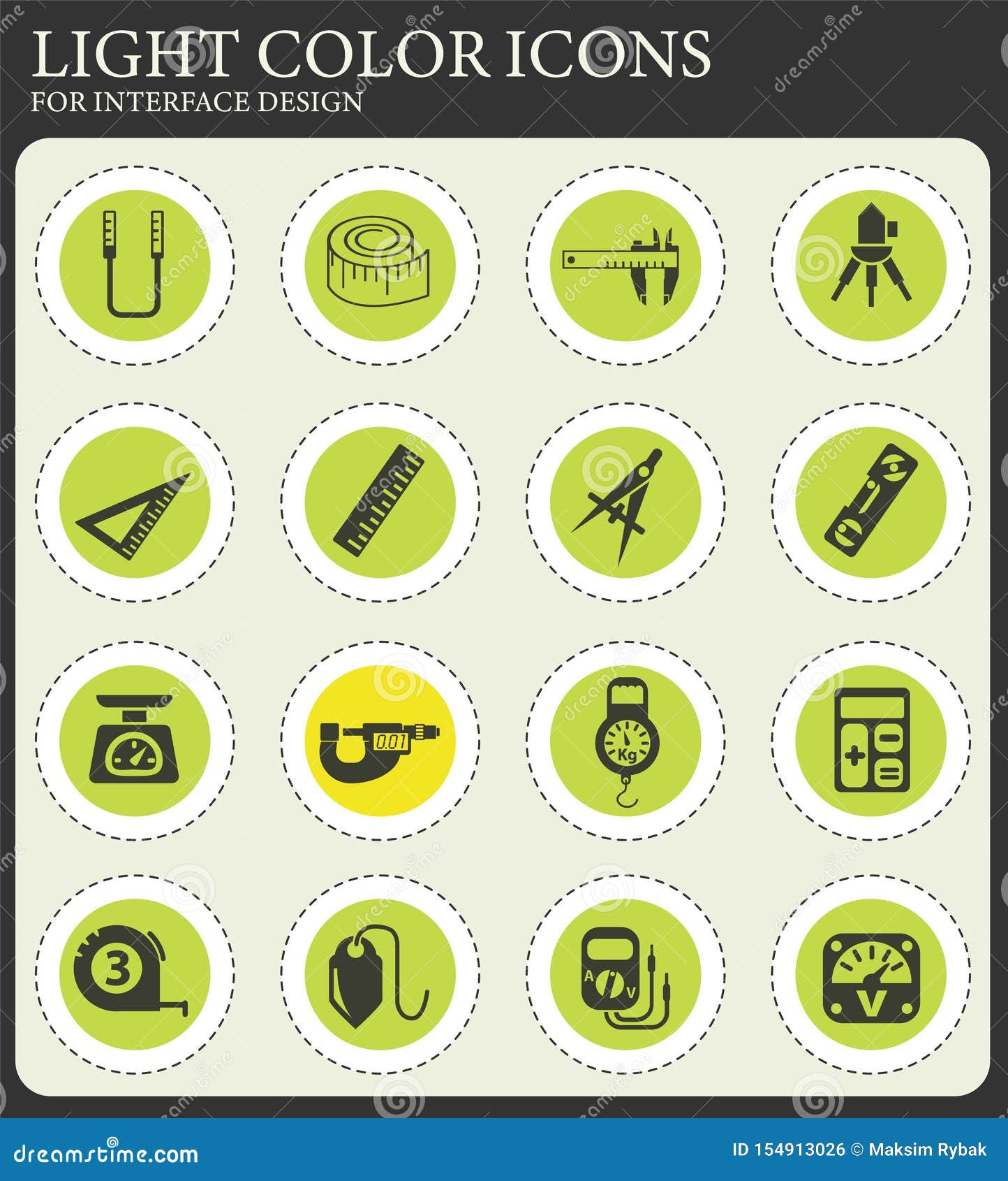 Measuring tools icon set stock vector. Illustration of laser - 154913026