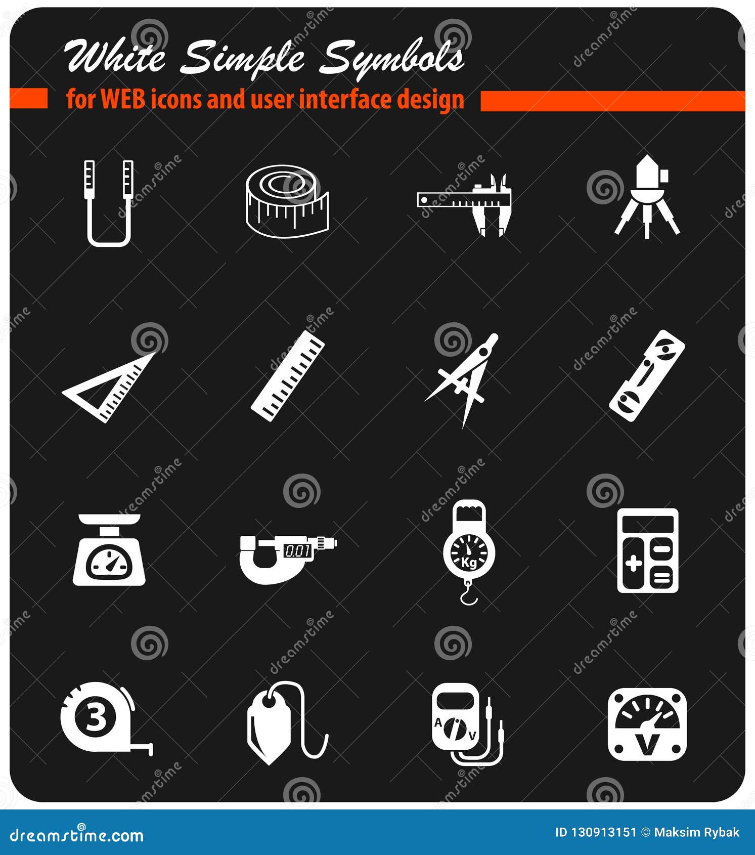 Measuring tools icon set stock vector. Illustration of measuring ...