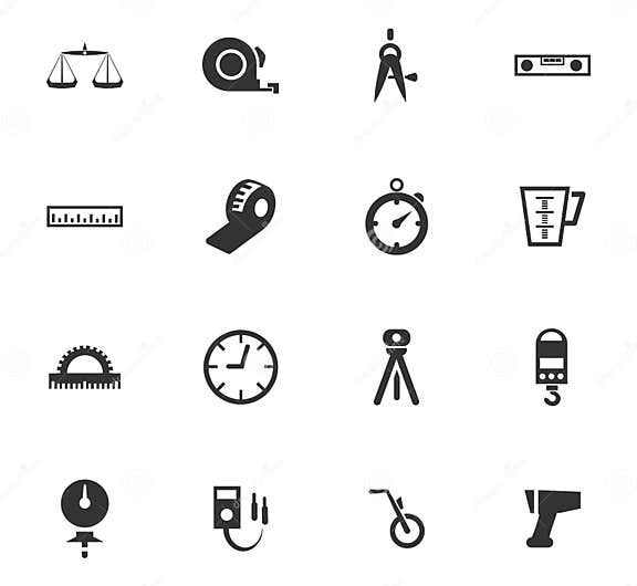 Measuring tools icons set stock illustration. Illustration of equipment ...