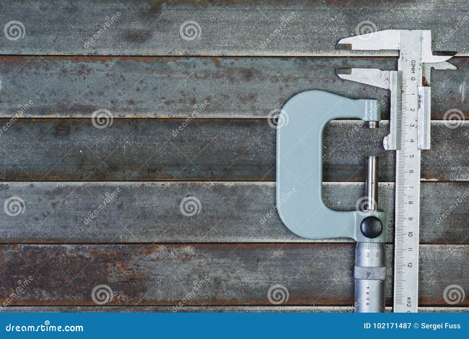 Measuring Tools, Metal Background. Background, Texture. Stock Image ...