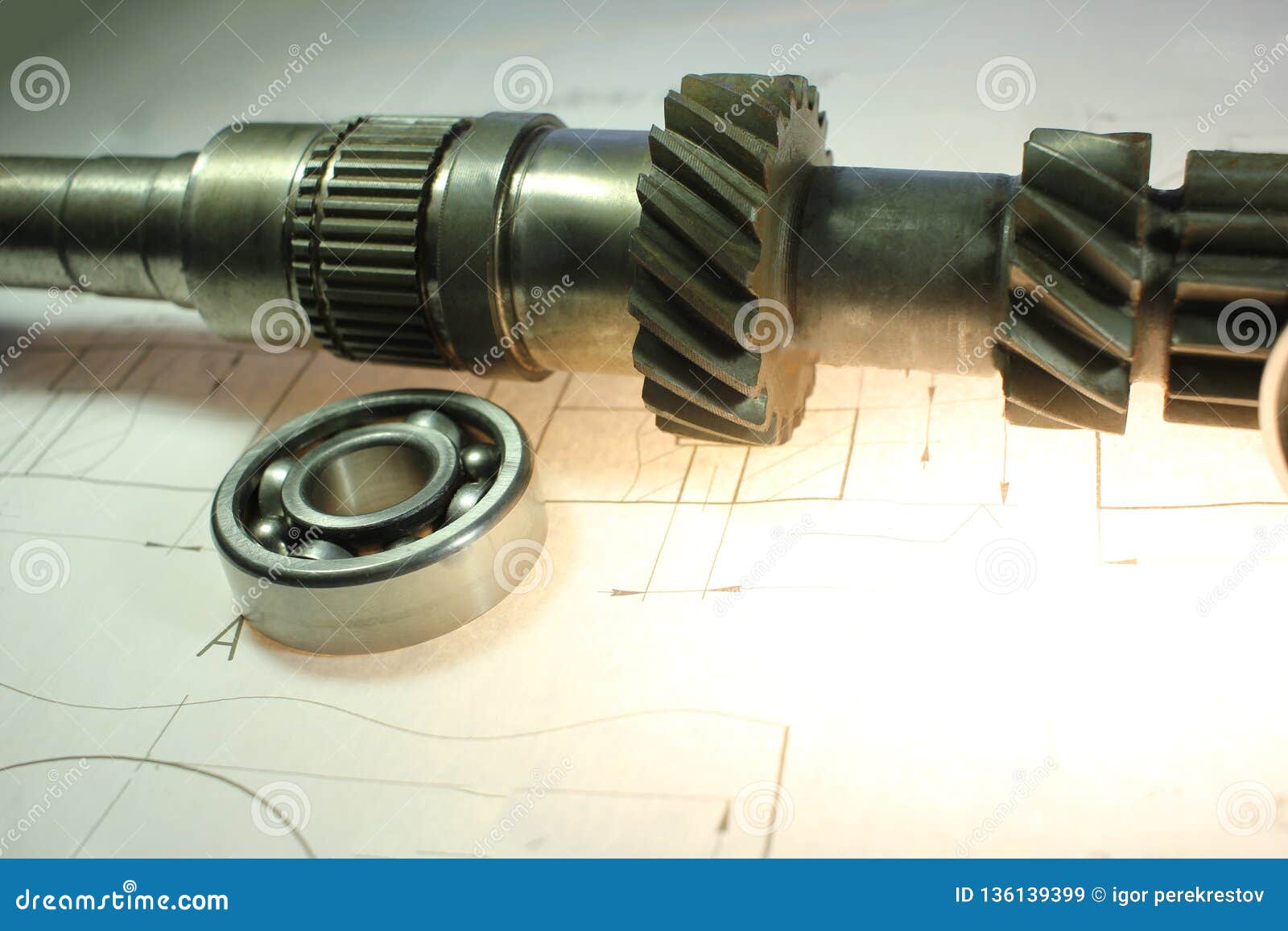 Measuring Tools Scattered in the Drawing, Engineering Work on the ...