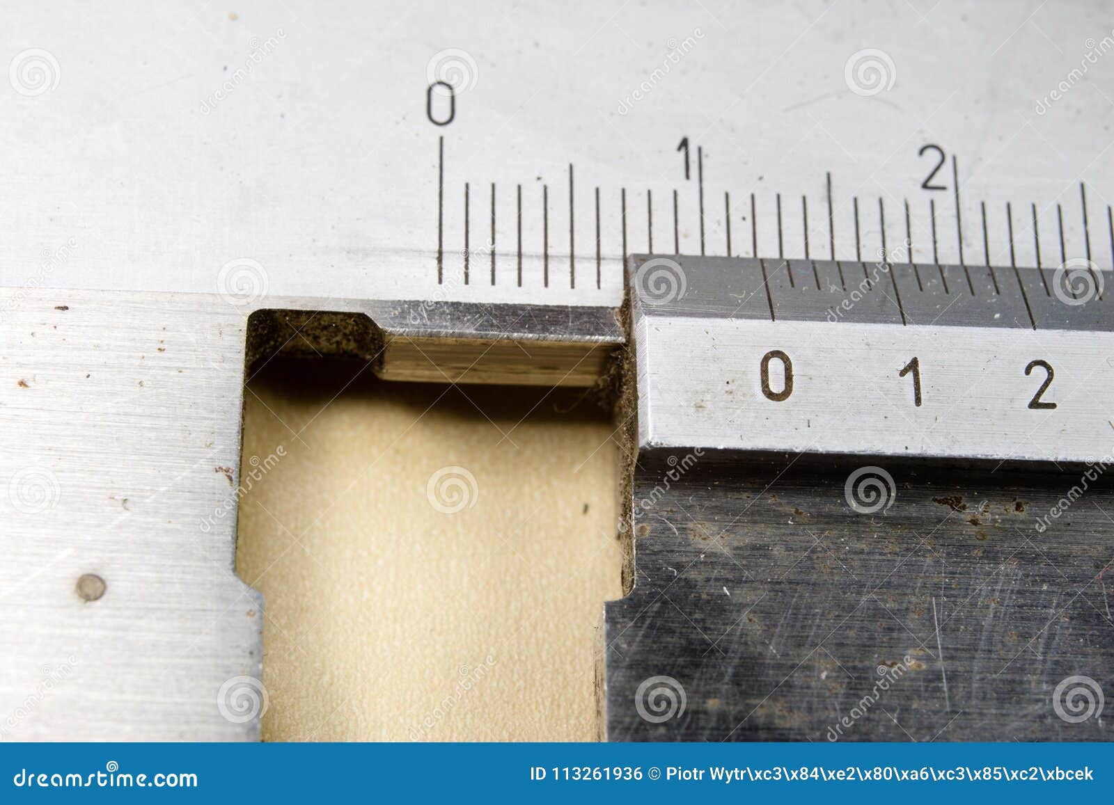 Measuring Tools in the Workshop. Caliper for Locksmith Work on a Stock ...