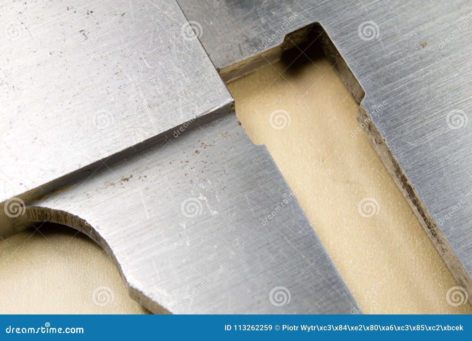 Measuring Tools in the Workshop. Caliper for Locksmith Work on a Stock ...