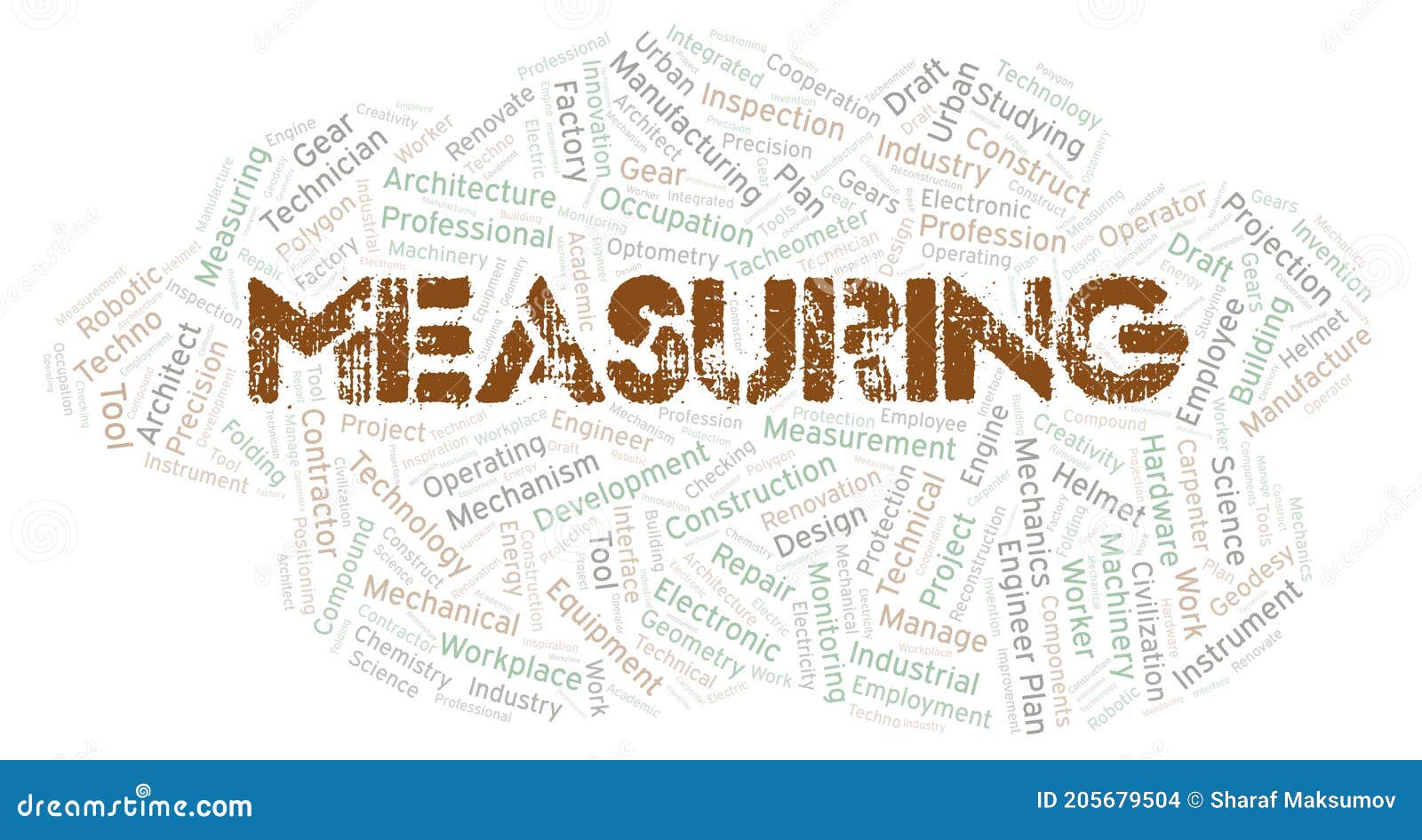 Measuring Typography Word Cloud Create with the Text only Stock ...
