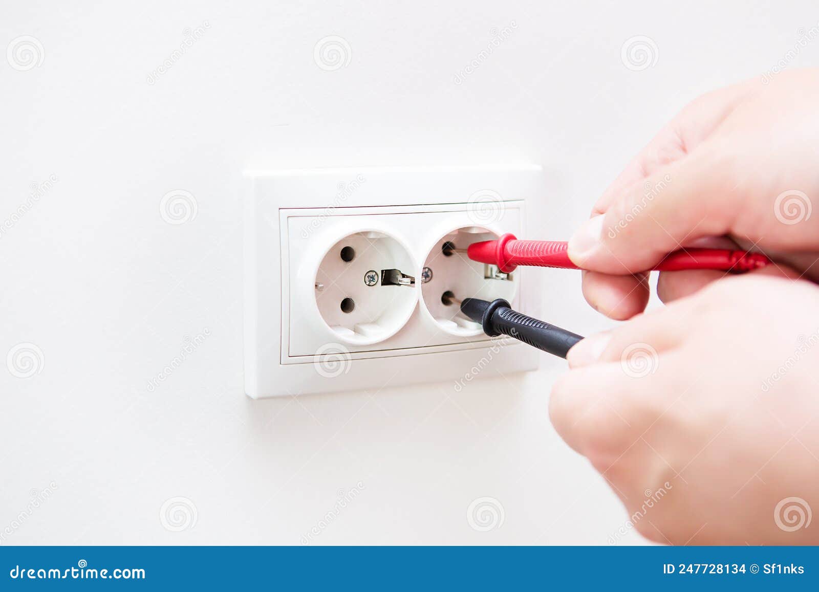 Measuring the Voltage in the Socket with a Professional Digital ...