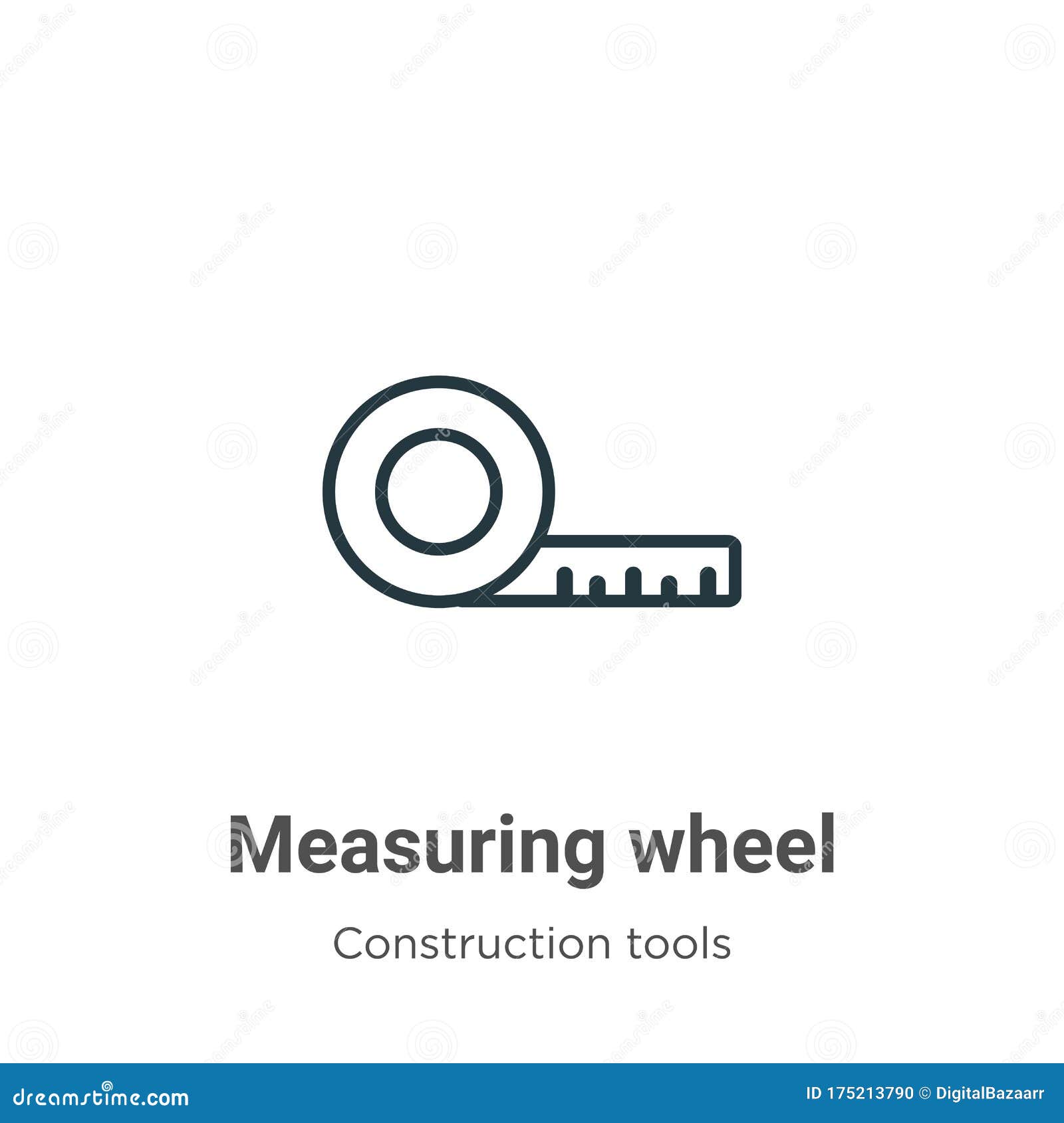 Measuring Wheel Outline Vector Icon. Thin Line Black Measuring Wheel ...