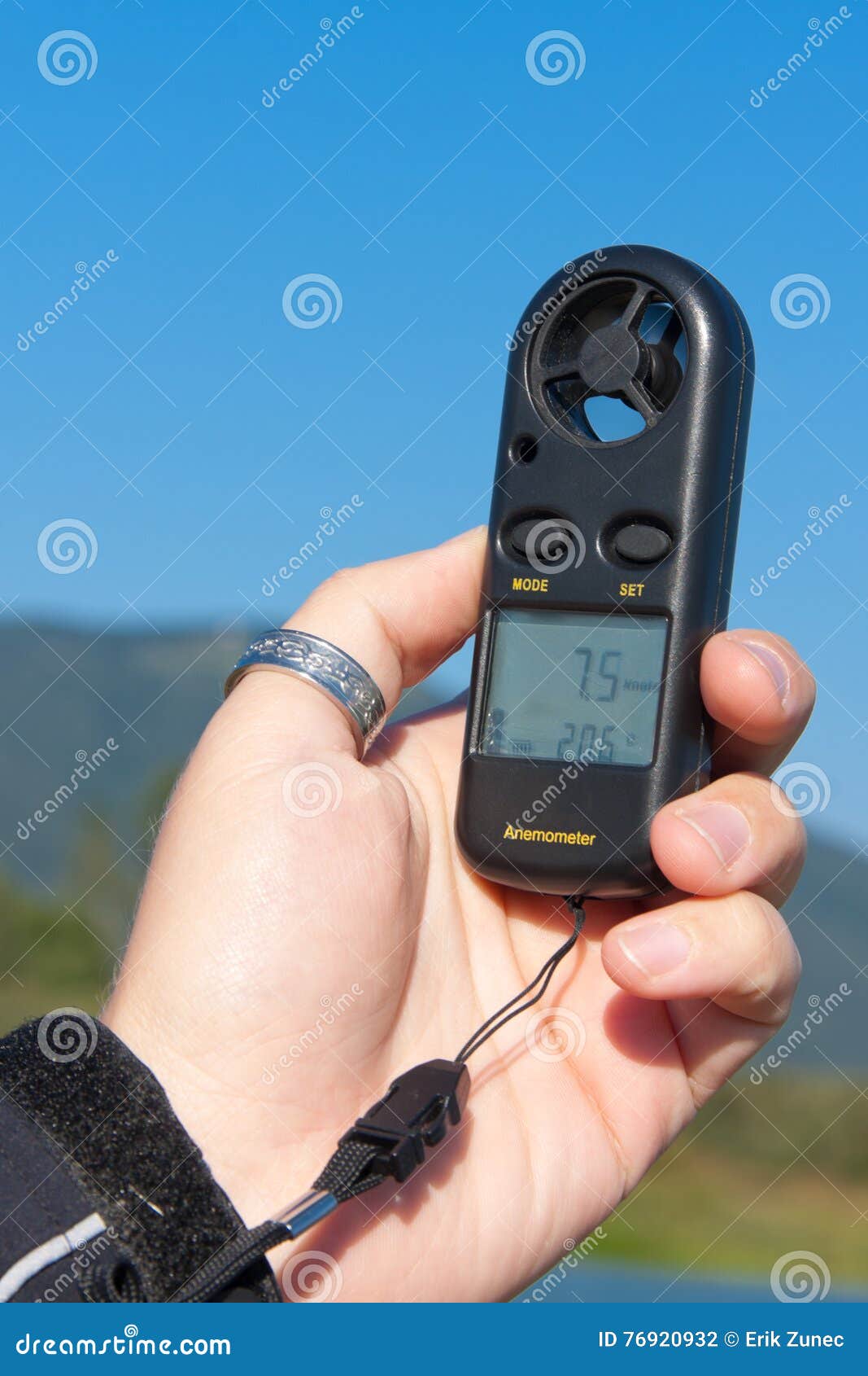 Measuring a wind speed stock photo. Image of liquid, speed - 76920932