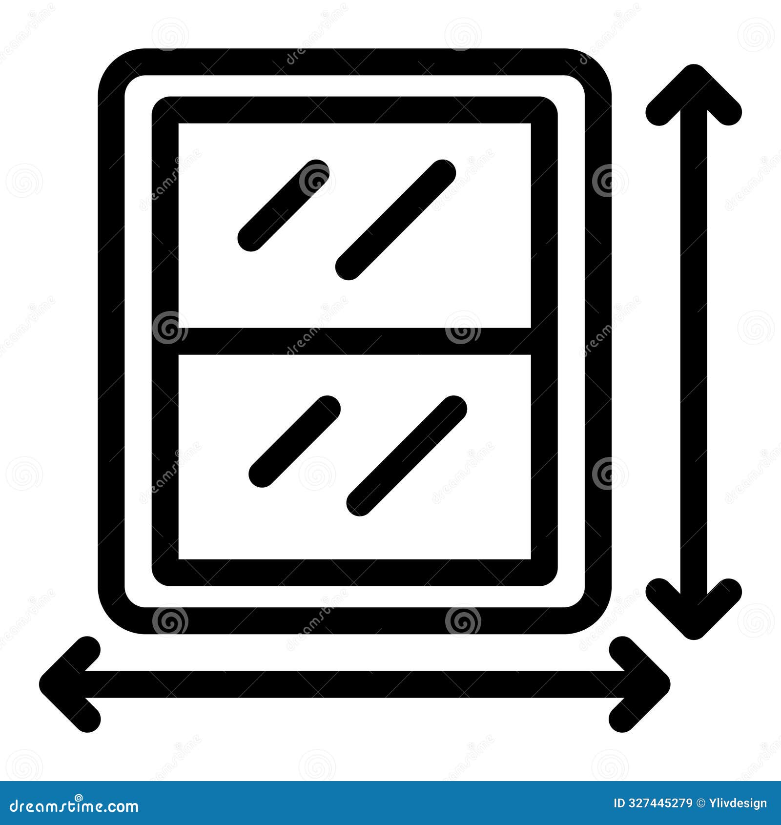 Measuring Window Icon Depicting Width And Height Dimensions Cartoon ...