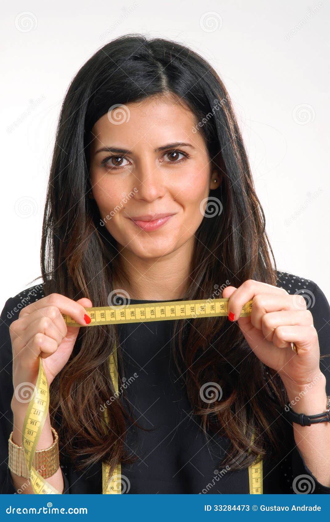 Measuring woman. stock image. Image of tape, meter, holding - 33284473