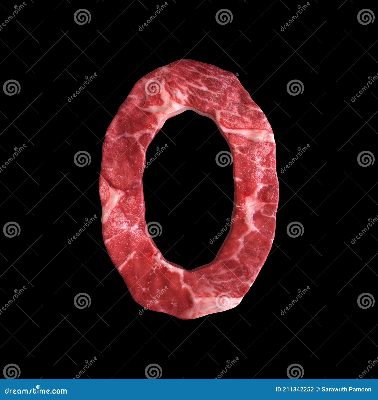 Number 9 Meat. Pork And Bone Font Nine . Ham Alphabet Sign. Beef Vector ...