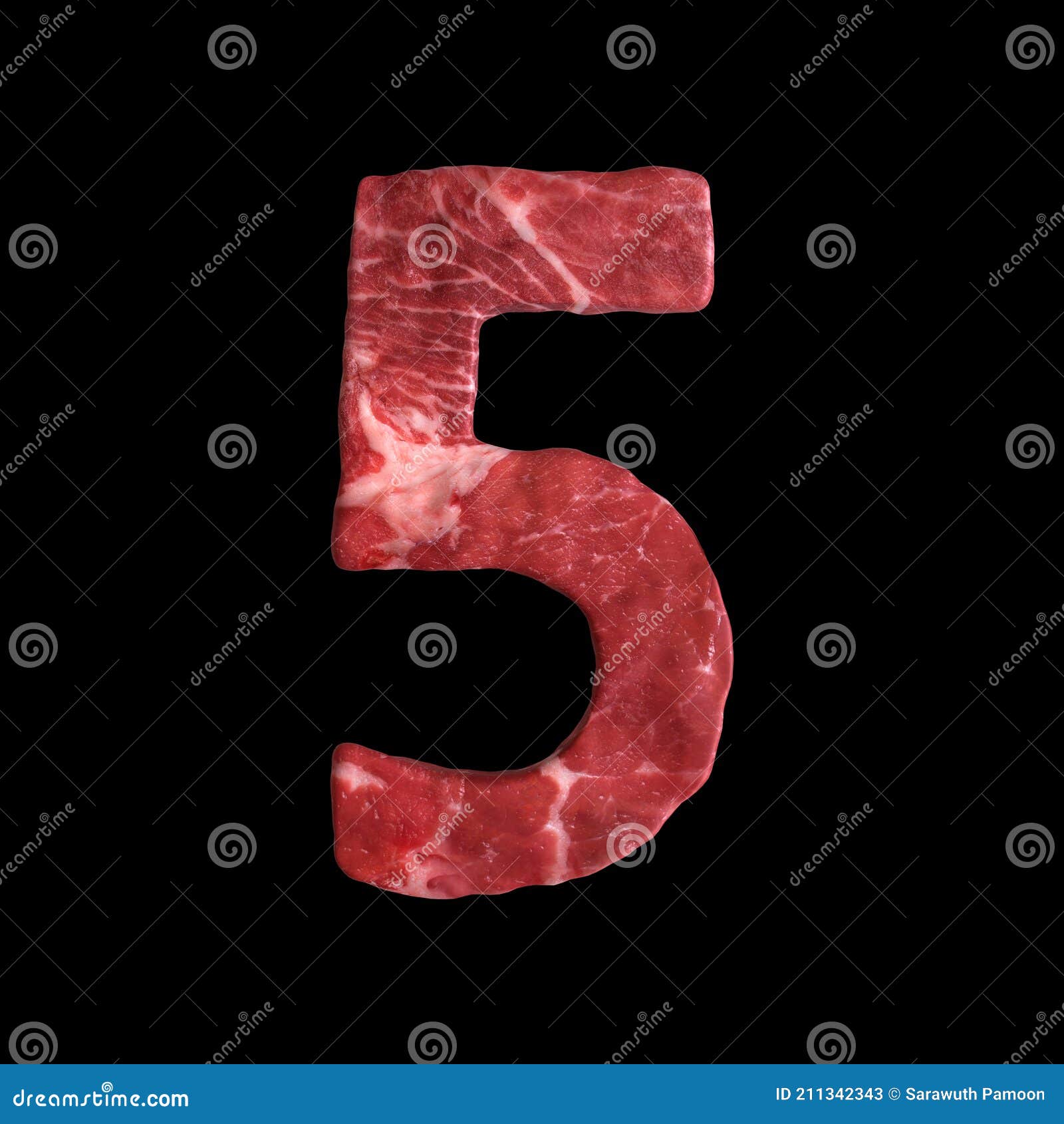 Number 1 Meat. Pork And Bone Font One. Ham Alphabet Sign. Beef A ...