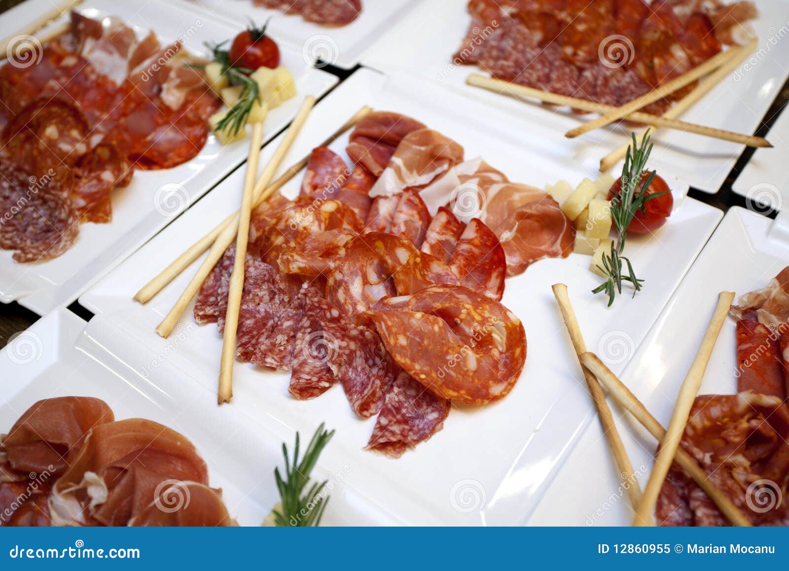 Meat appetizers stock image. Image of beverages, garnished - 12860955