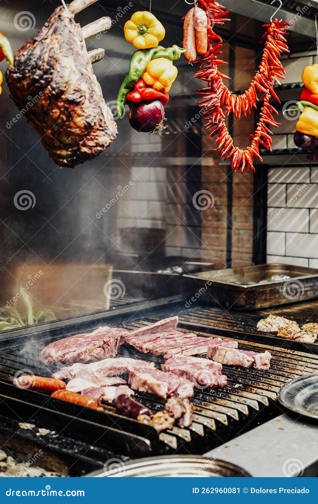 Meat in an Argentinian Barbecue Stock Image - Image of crispy, butcher ...