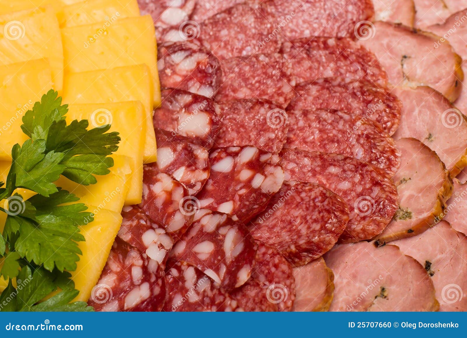 Meat assortment and cheese stock photo. Image of pork - 25707660