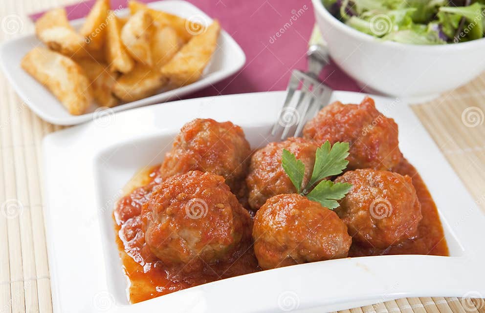 Meat ball stock image. Image of dinner, gherkin, close - 12734015