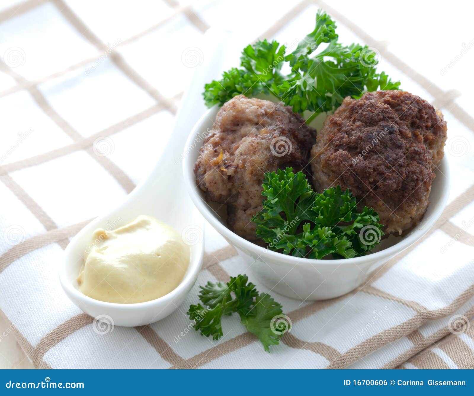 Meat balls with mustard stock photo. Image of snack, beef - 16700606