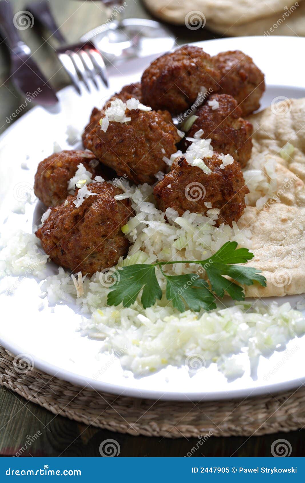 Meat balls with rice stock image. Image of rice, vertical - 2447905