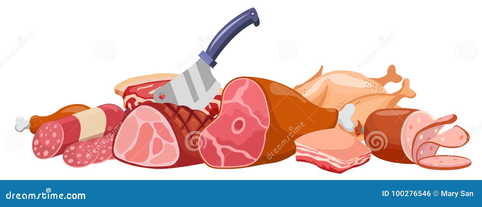 Meat Banner Vector. Fresh Meat Banner Stock Vector - Illustration of ...