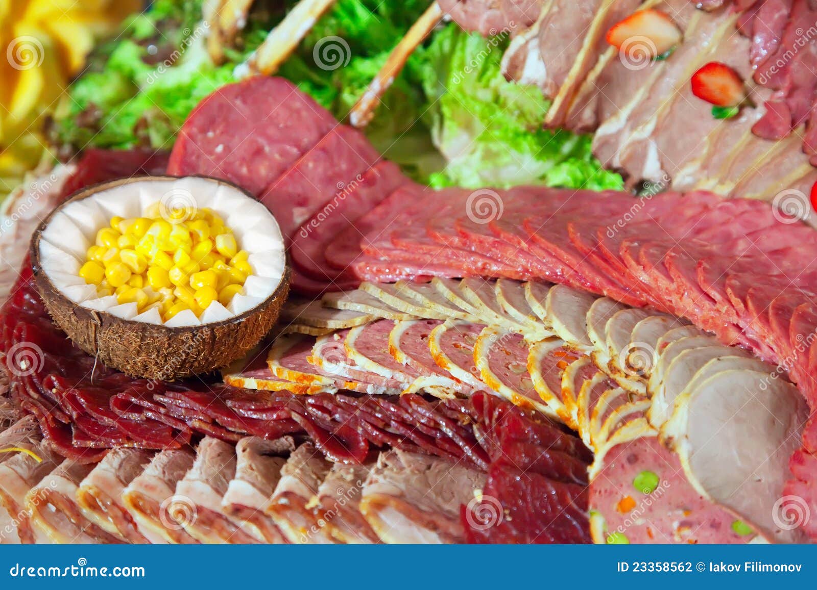 Meat on Banquet Table in Buffet Stock Photo - Image of holiday, fast ...