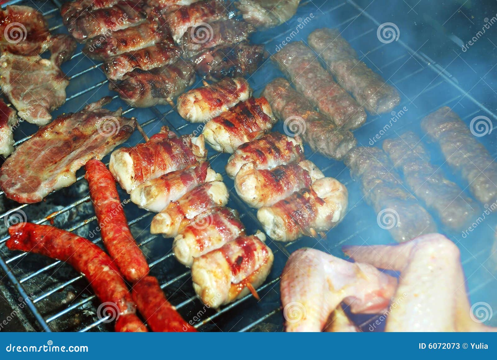 Meat on barbecue stock image. Image of dinner, chicken - 6072073