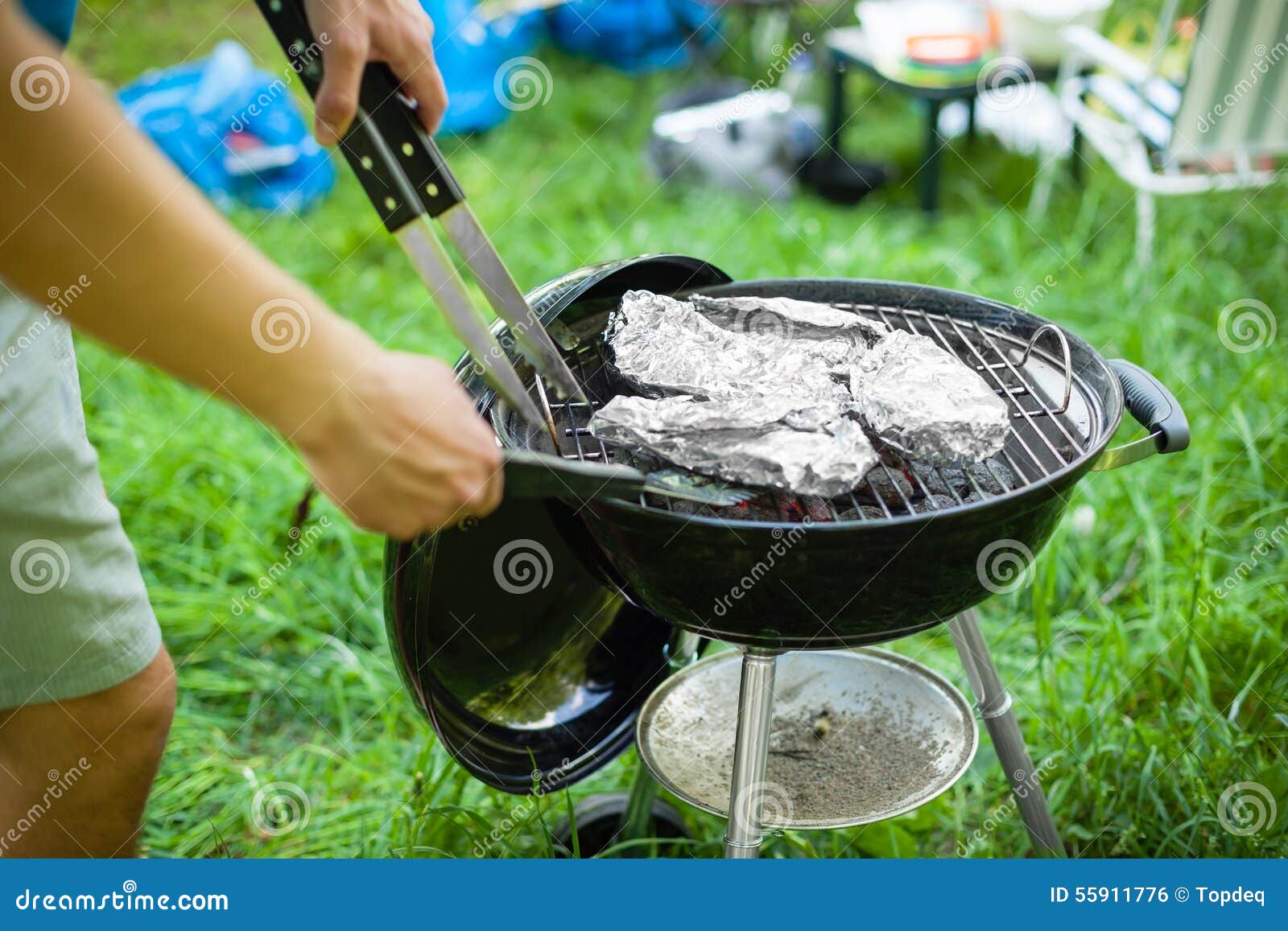 Meat barbecue stock photo. Image of flame, macro, charcoal - 55911776