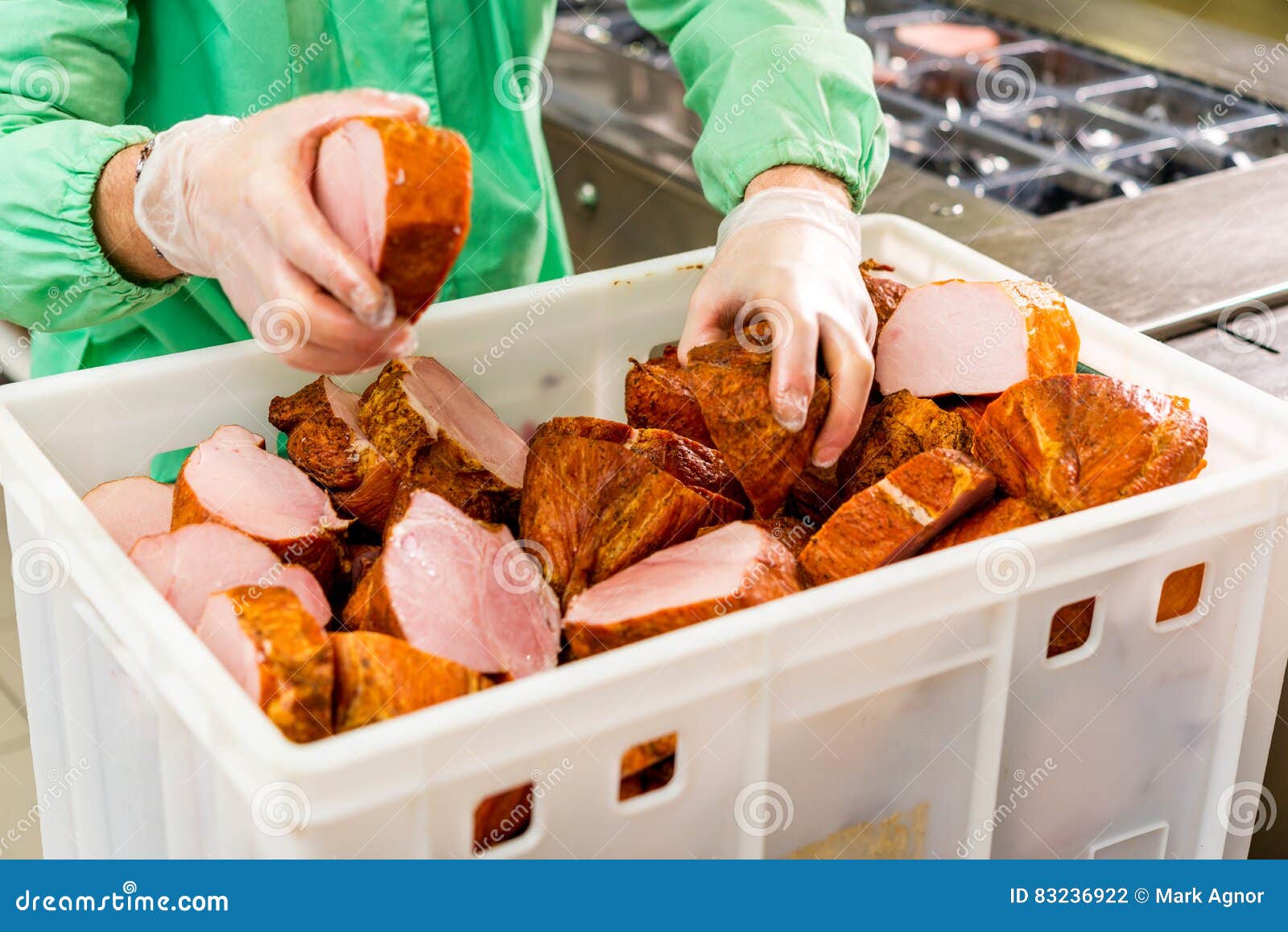 Meat in a basket stock photo. Image of factory, industry - 83236922